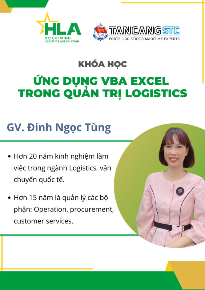 06-07/07/2024: Khóa học Ứng dụng VBA Excel trong quản trị Logistics ...